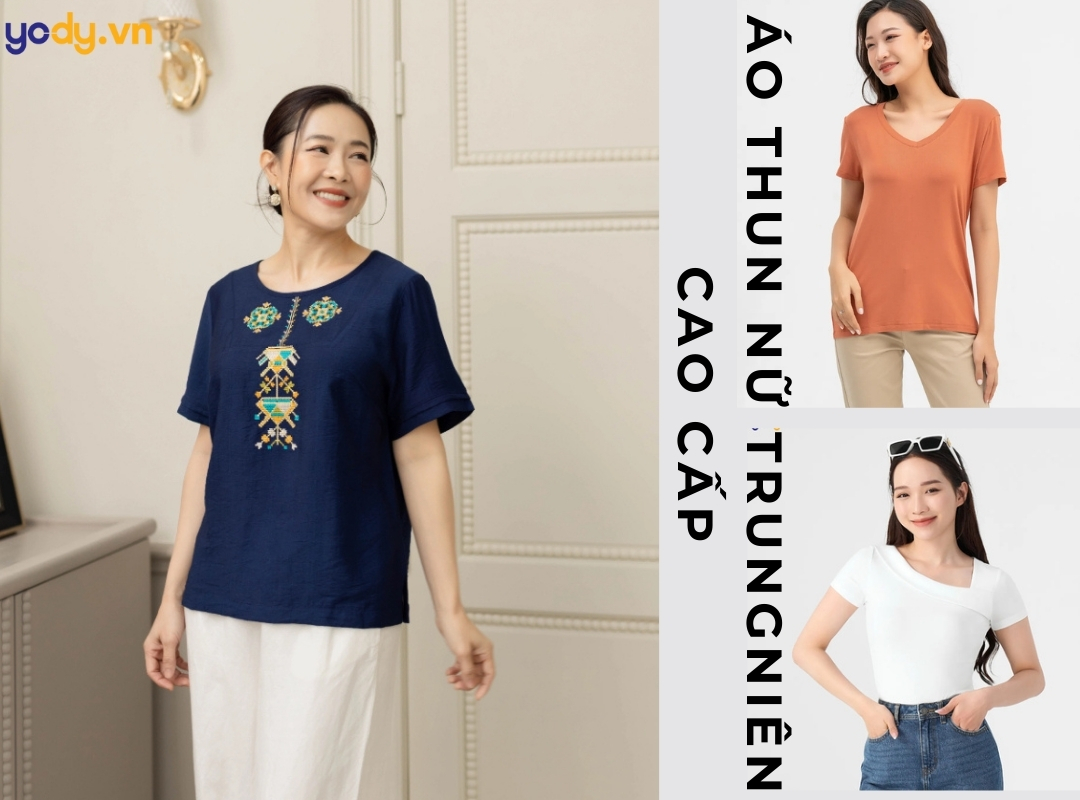 TOP 8 mẫu áo thun nữ trung niên cao cấp, trẻ trung nhất | Yody